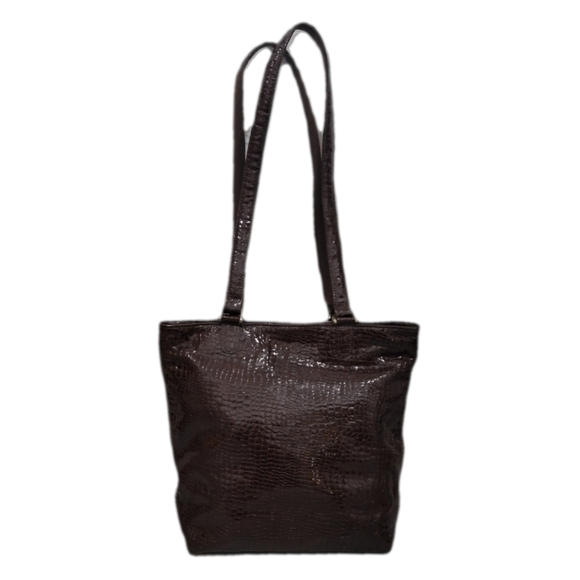 SAS | Bags | Sas Crocembossed Patent Leather Hand Sewn Tote Handbag ...